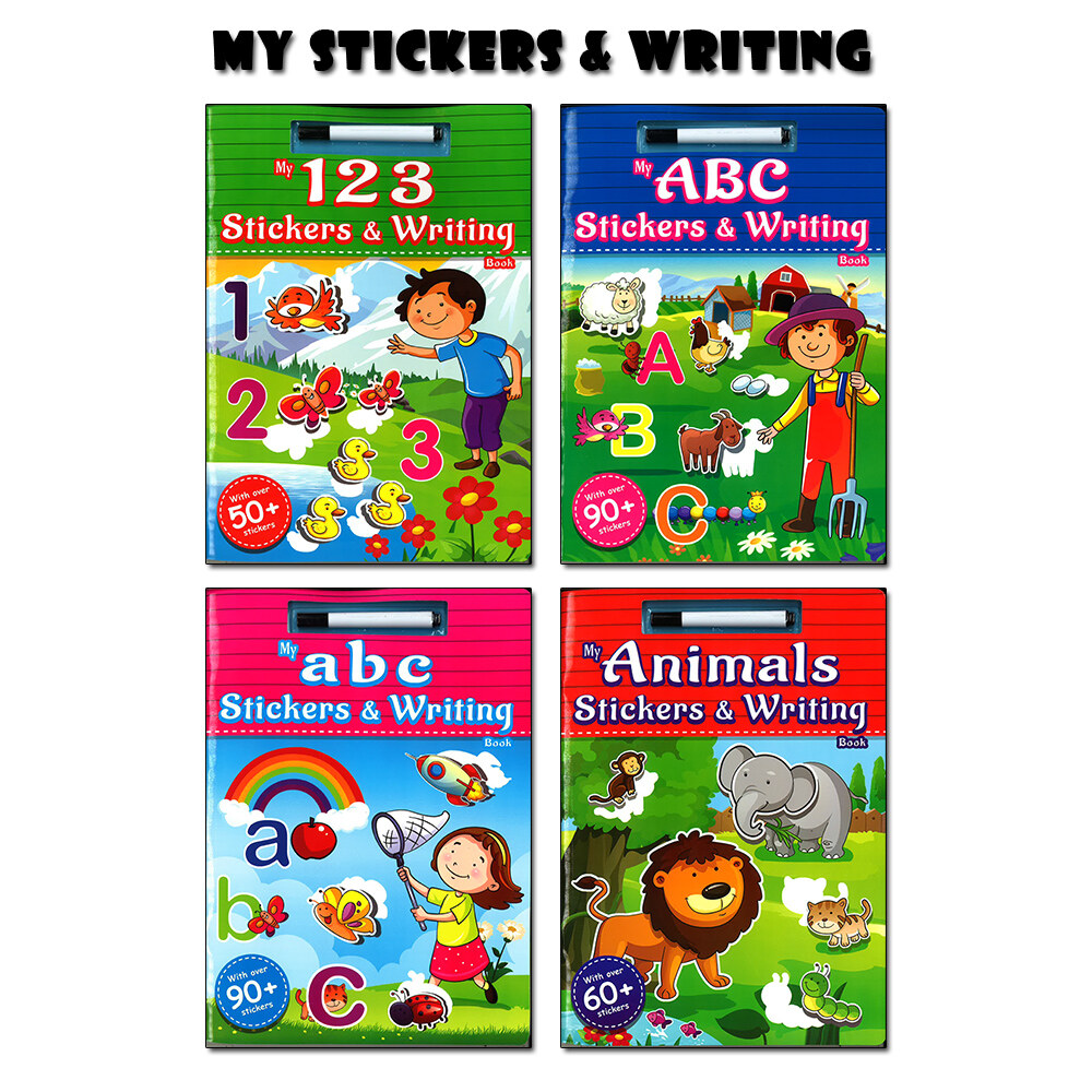 PRESCHOOL - MY STICKER AND WRITING BOOK ( ABC, abc, 123, ANIMALS) | Lazada