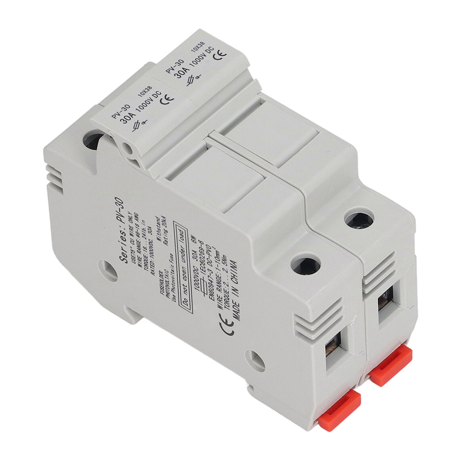 PV Fuse Holder, 15A Easy Mounting Fuse Holder Base 2P High Strength ...