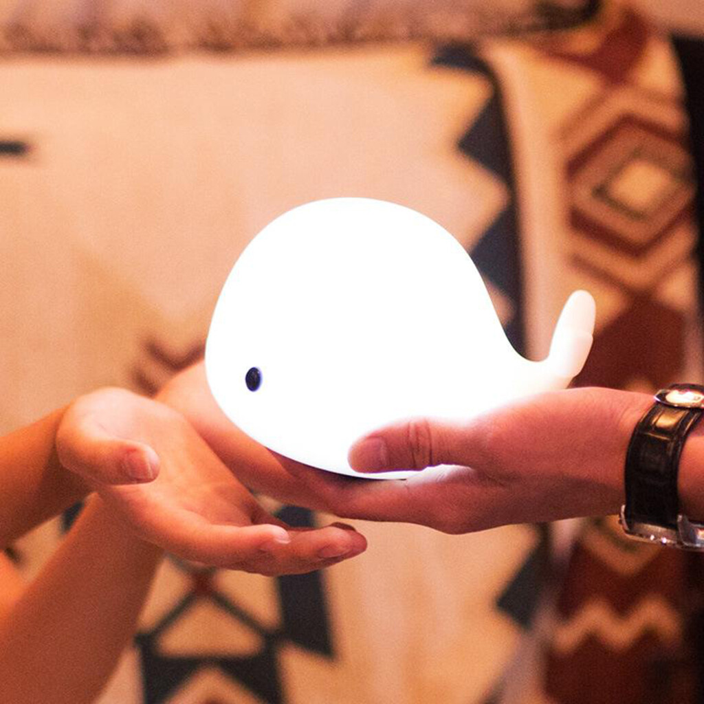 Koklife 6 Colors Whale Silicone Touch Sensor LED Night Light Cute Lamp ...