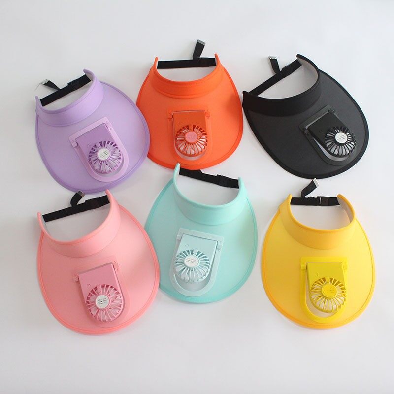 HS เด็กพัดลม Sun Cap USB ชาร์จ Sun Cap เด็กชายและเด็กหญิง Sun Cap ...