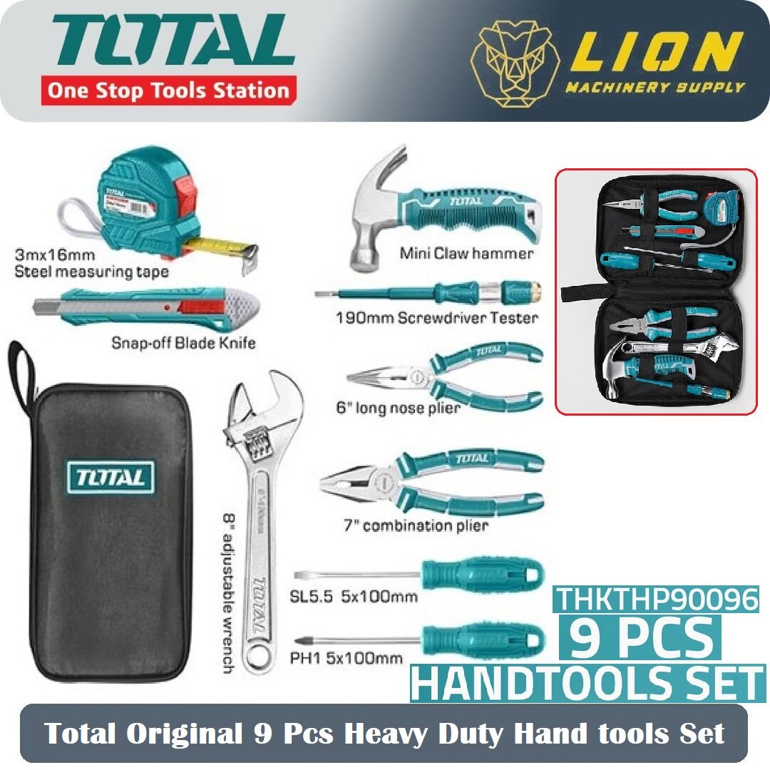 TOTAL Original 9 Pcs Hand tools Set - THKTHP90096 - Heavy Duty - | Lazada