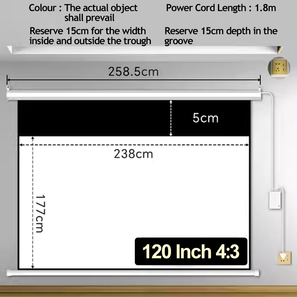 FOTO 100INCH 120INCH Electric Projection Screen 4K Tubular Motor ...
