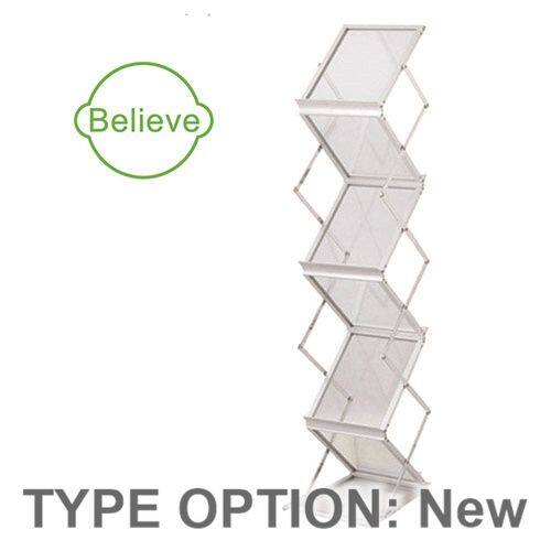 Aluminium A4 Foldable Brochure Holder Display Floor Standing Magazine ...