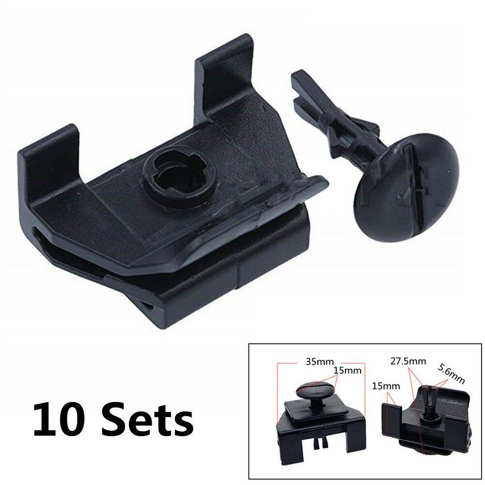 【URTrust】 10pcs Car Clip Black Plastic Replaces Front Fender /Bumper ...