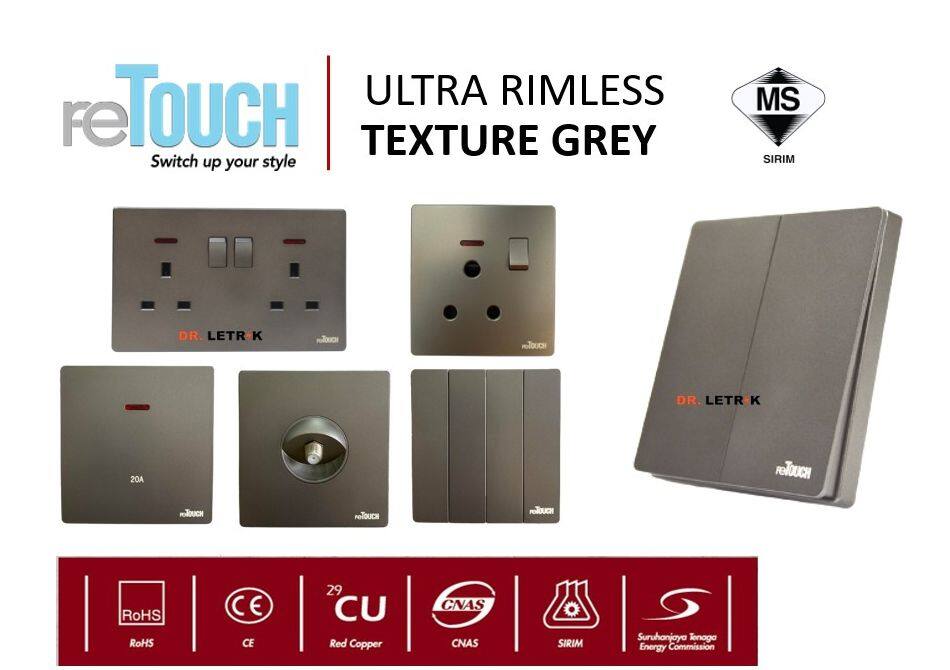 [SIRIM] Retouch Ultra Rimless Socket and Wall Switch Slim Modern Switch ...
