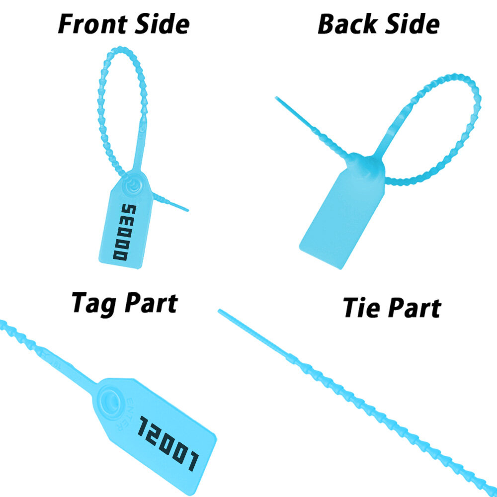 100Pcs Numbered Plastic Security Tamper Seals Serial Number Zip Tie ...