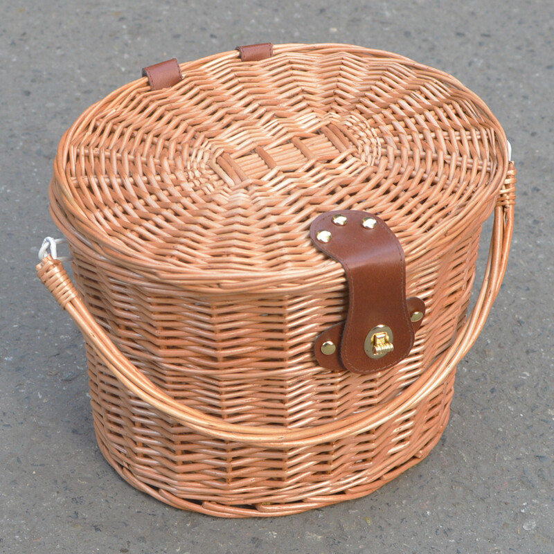 Vintage bicycle rattan wickerwork car basket pastoral wind with cover ...