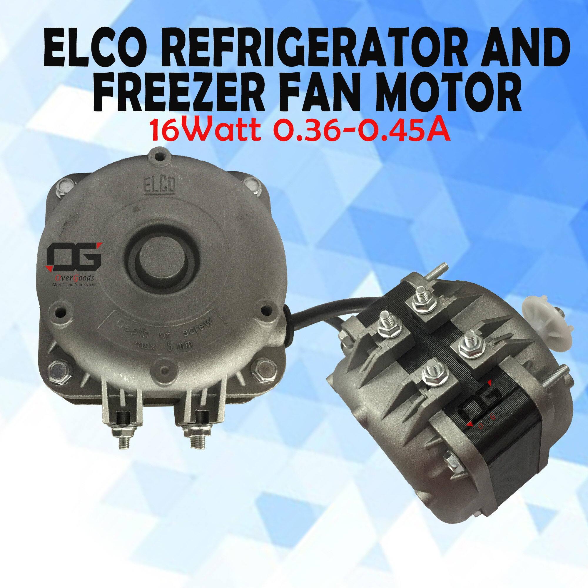 Refrigerator FAN MOTOR 16W-60W EURO TYPE / CHILLER / FREEZER / FRIDGE ...