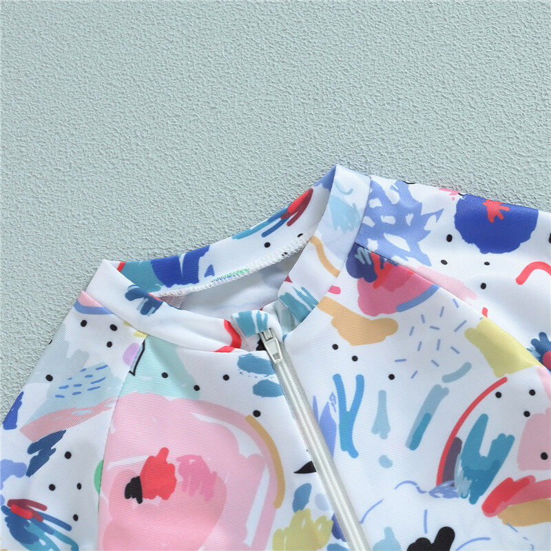 Thorn Tree Baby Girls Rash Guard Swimsuit Playsuits Watercolour Print ...