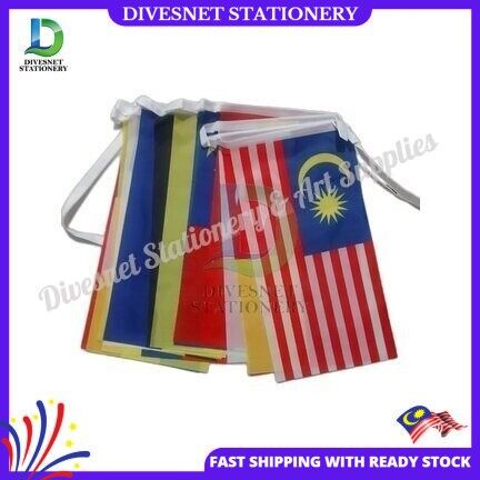 Malaysia Flag Line Hanging Bunting Flag State Flag Bendera Malaysia ...