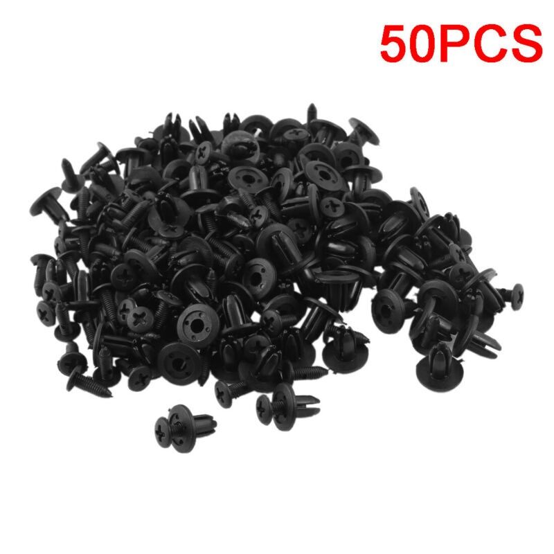 Universal 50Pcs รถ6Mm Hole Dia พลาสติก Rivets Fastener Fender กันชน ...