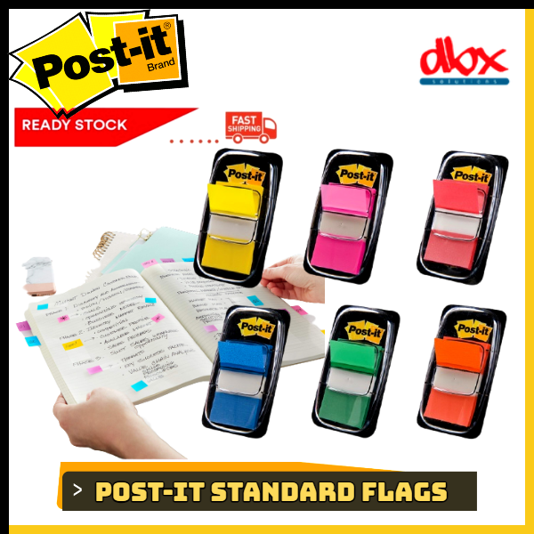 3M 680 Sticky Notes Standard Flags 1" x 1.71" (50s/Dispenser ...