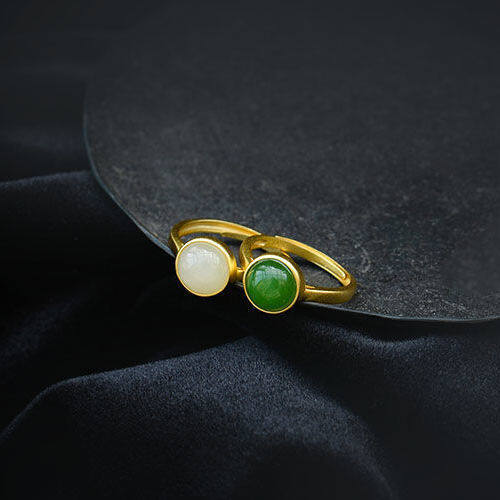 Natural Hetian jade Jasper white jade ring S925 silver jade ring ...