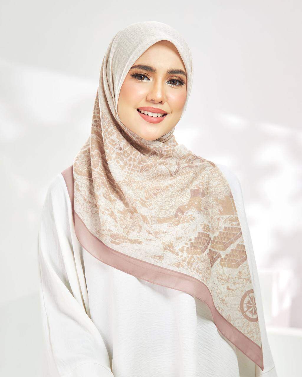 Tudung Ruffle MABROOR Printed Collection Cotton Voile + Free Exclusive ...
