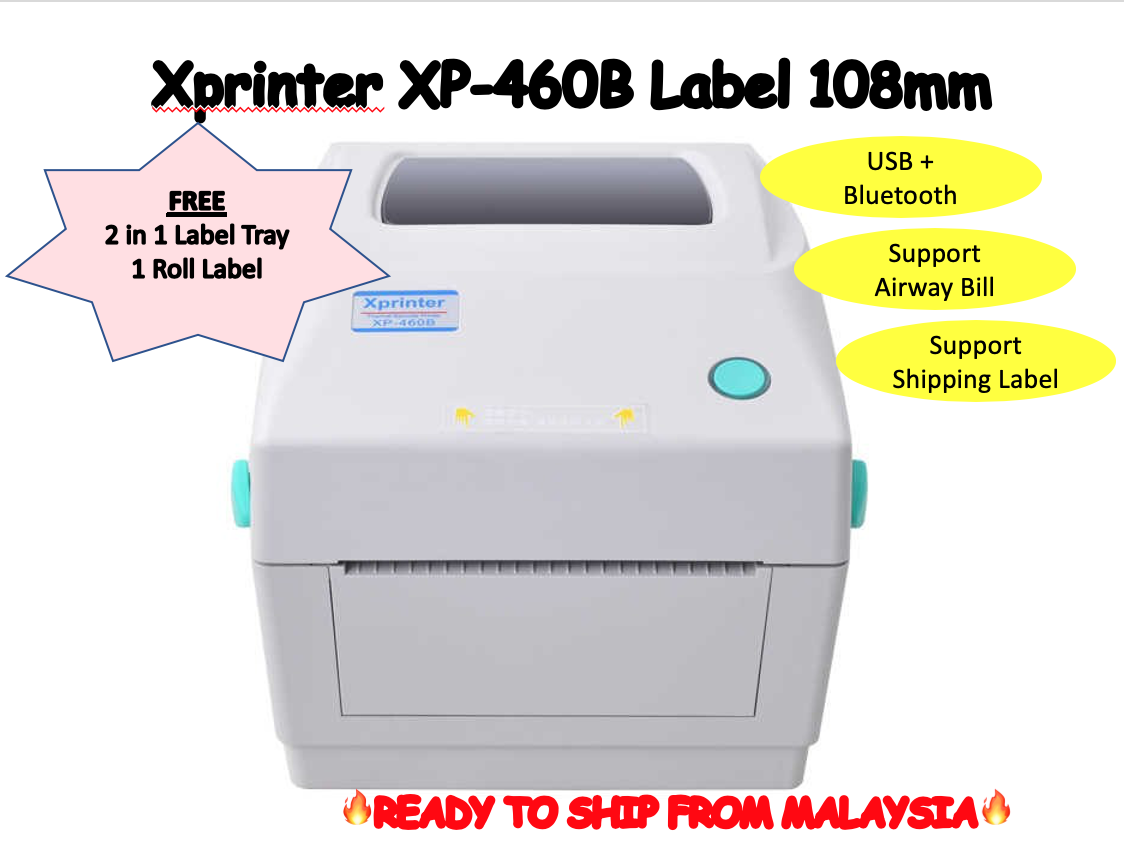 🔥READY STOCK🔥XPrinter XP-460B Thermal Shipping Waybill & Barcode Label ...