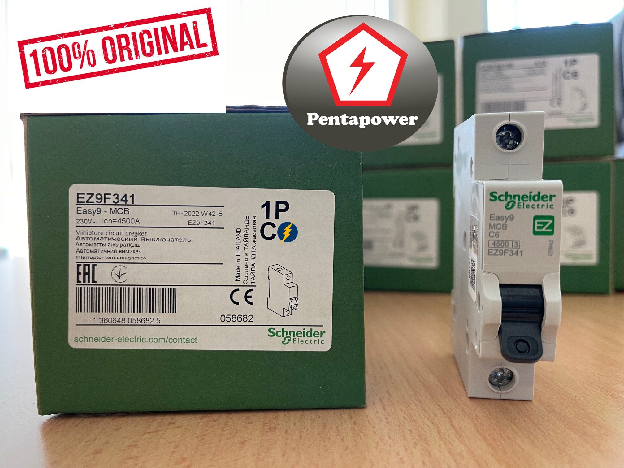 SCHNEIDER MCB 1POLE 4.5KA EASY9 EZ9F34106 EZ9F34110 EZ9F34116 EZ9F34120 ...