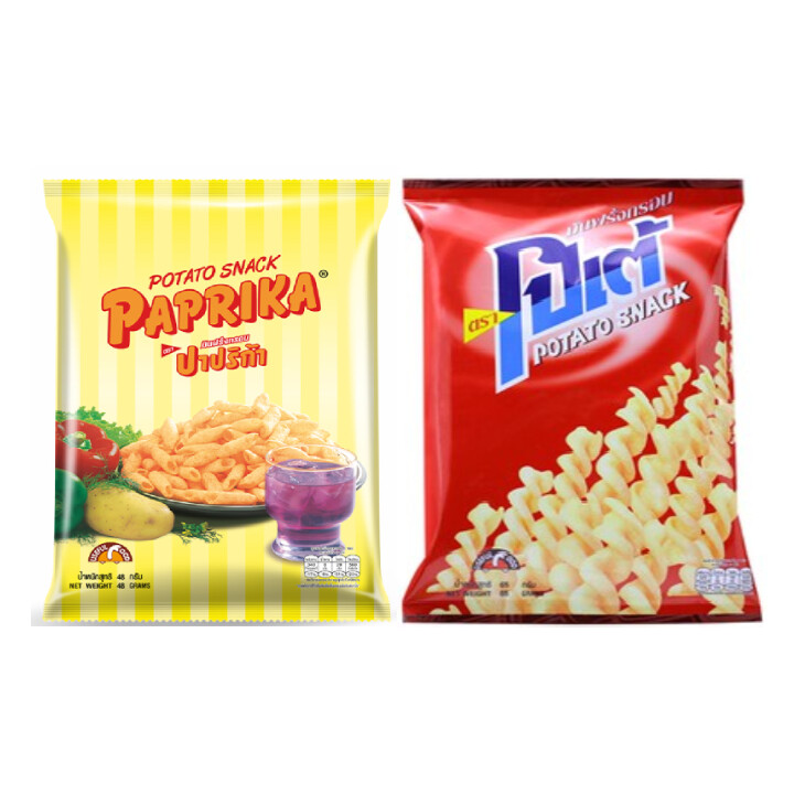 Thailand Paprika & Potae Potato Snack 48g 泰国零食 空心马铃薯 & 马铃薯酥卷 | Lazada