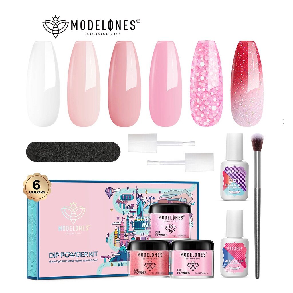 Modelones 12Pcs Dipping Powder System Liquid Kit Starter Dipping System ...