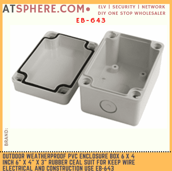 Outdoor Weatherproof PVC Enclosure Box 6 x 4 Inch 6'' X 4'' X 3 ...