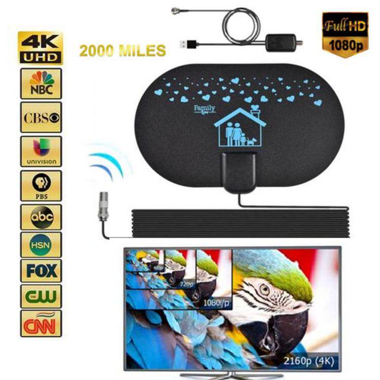 เสาอากาศ HD ทีวีดีทีวีกล่องในร่มดิจิตอล2000 Miles HDTV เครื่องขยาย ...