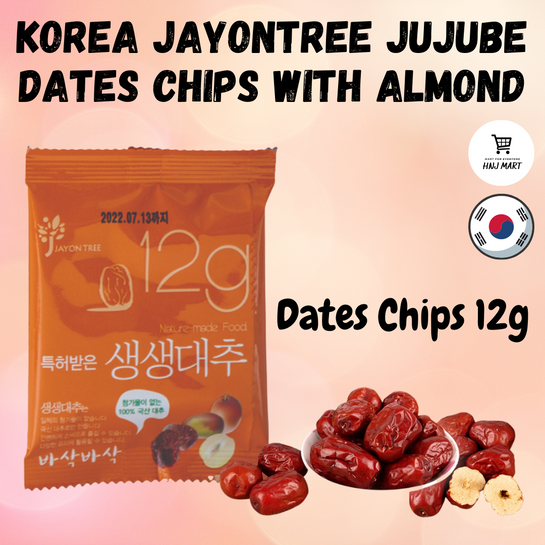 Korea JAYONTREE JUJUBE Dates Chips with Almond / Jujube Chips Almond ...