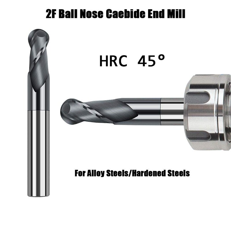 0.5 1 1.5 2 2.5 3 Bulb Nose Carbide End Mill Set CNC Cutting Milling ...