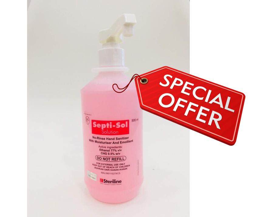 (HOSPITAL GRADE) SEPTI-SOL SOLUTION HAND SANITIZER 500ML [SEPTISOL ...