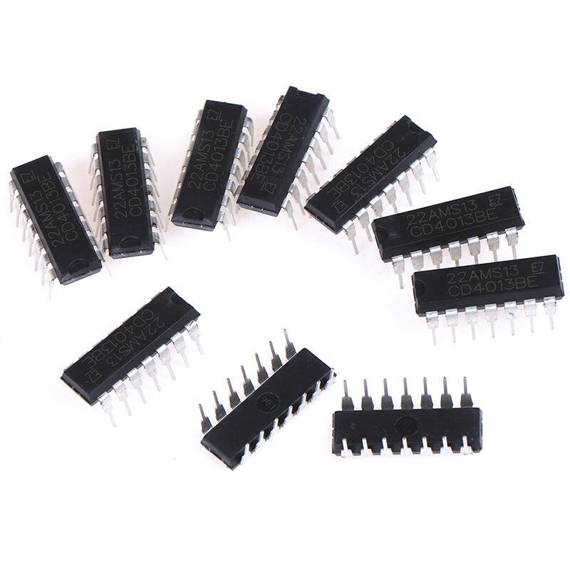 10ชิ้นใหม่ CD4013BE CD4013 Dual D-Type Flip-Flop Ic Dip-14 Logic ชิป ...