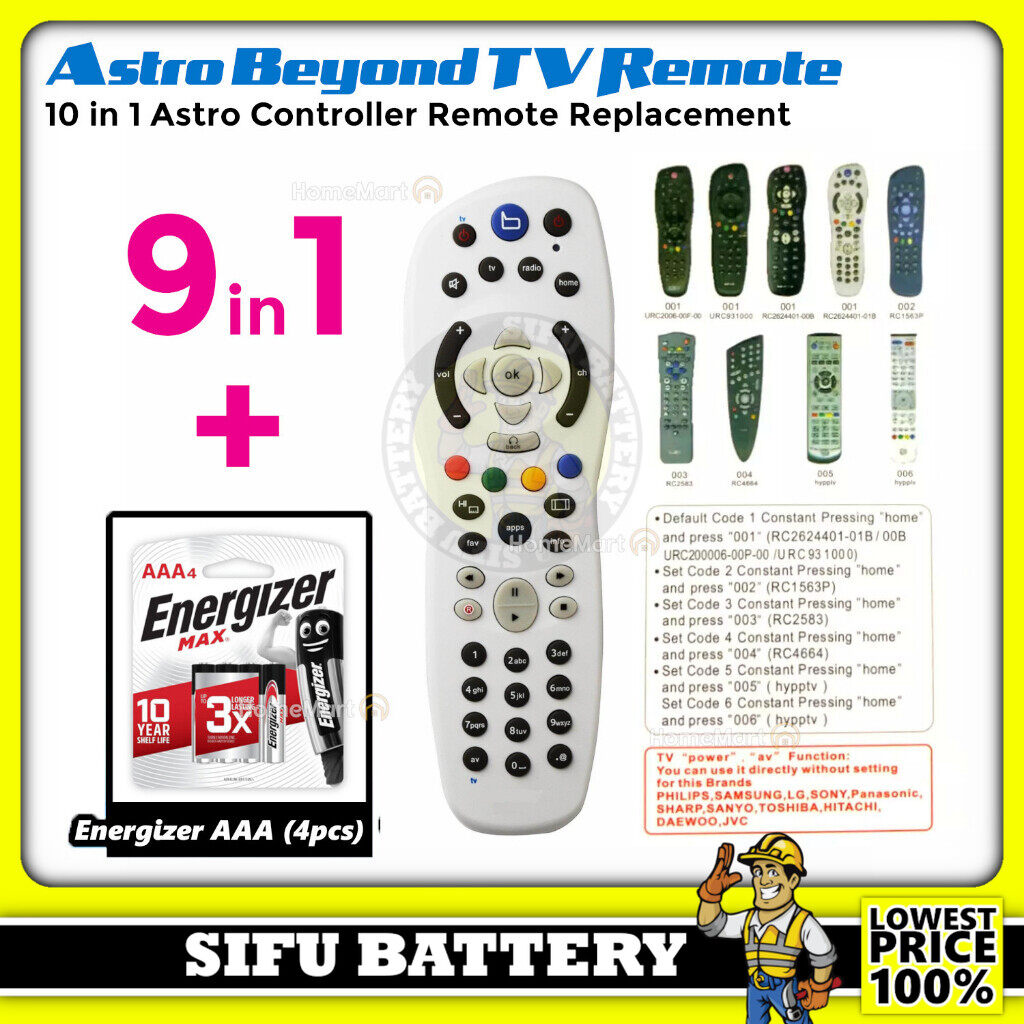 10 in 1 ASTRO Remote Control for TV HYPP/BYOND/PVR/NJOI/Old Model ...