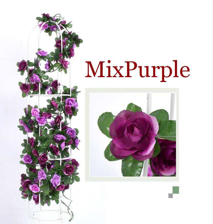 2.5m Fake Rose Vine Flowers Garland Plant Artificial Flower Hanging ...