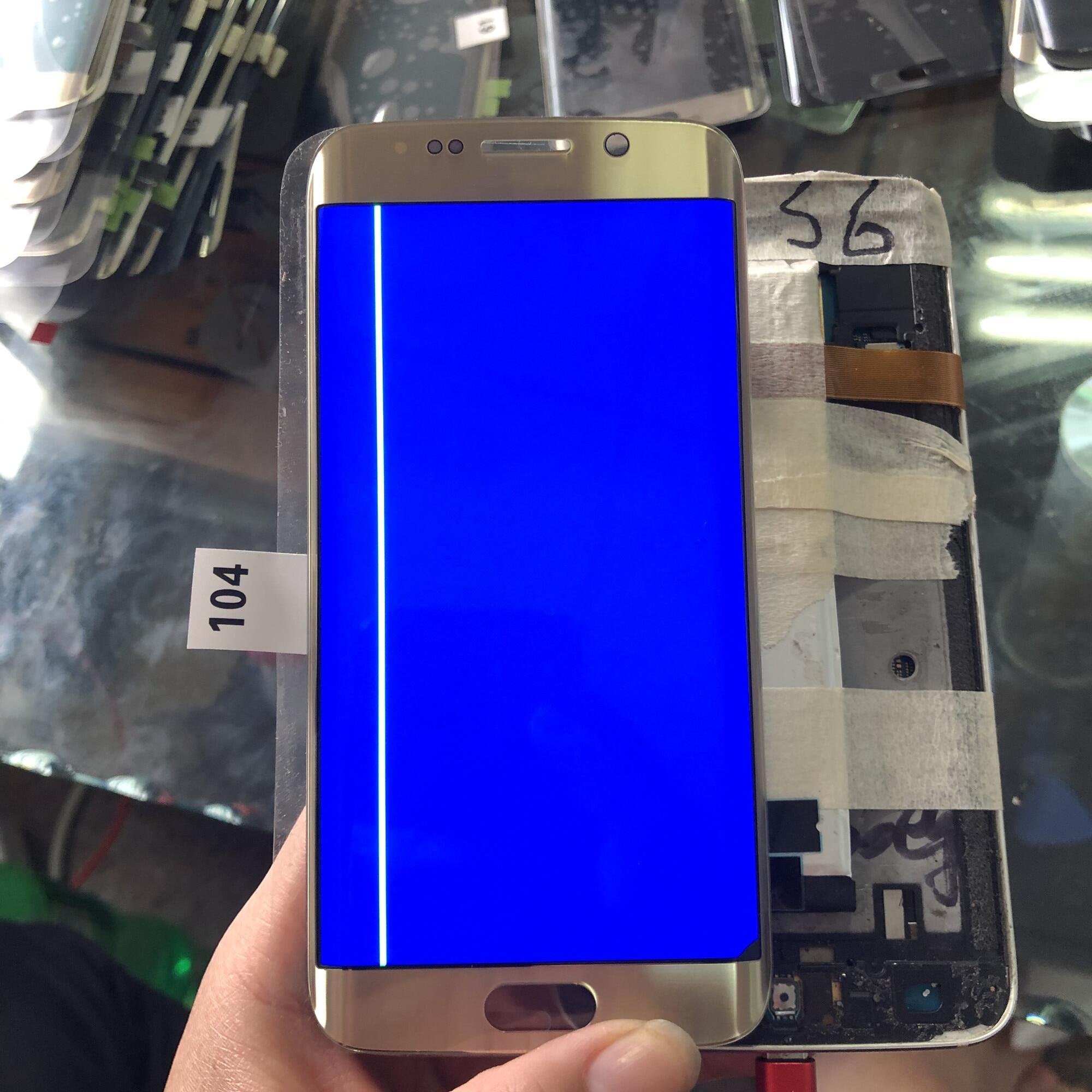 ด้วยสาย (+ จุด) จอแอลซีดีสำหรับ Samsung Galaxy S6 ขอบ g925 G925F จอแสดง ...