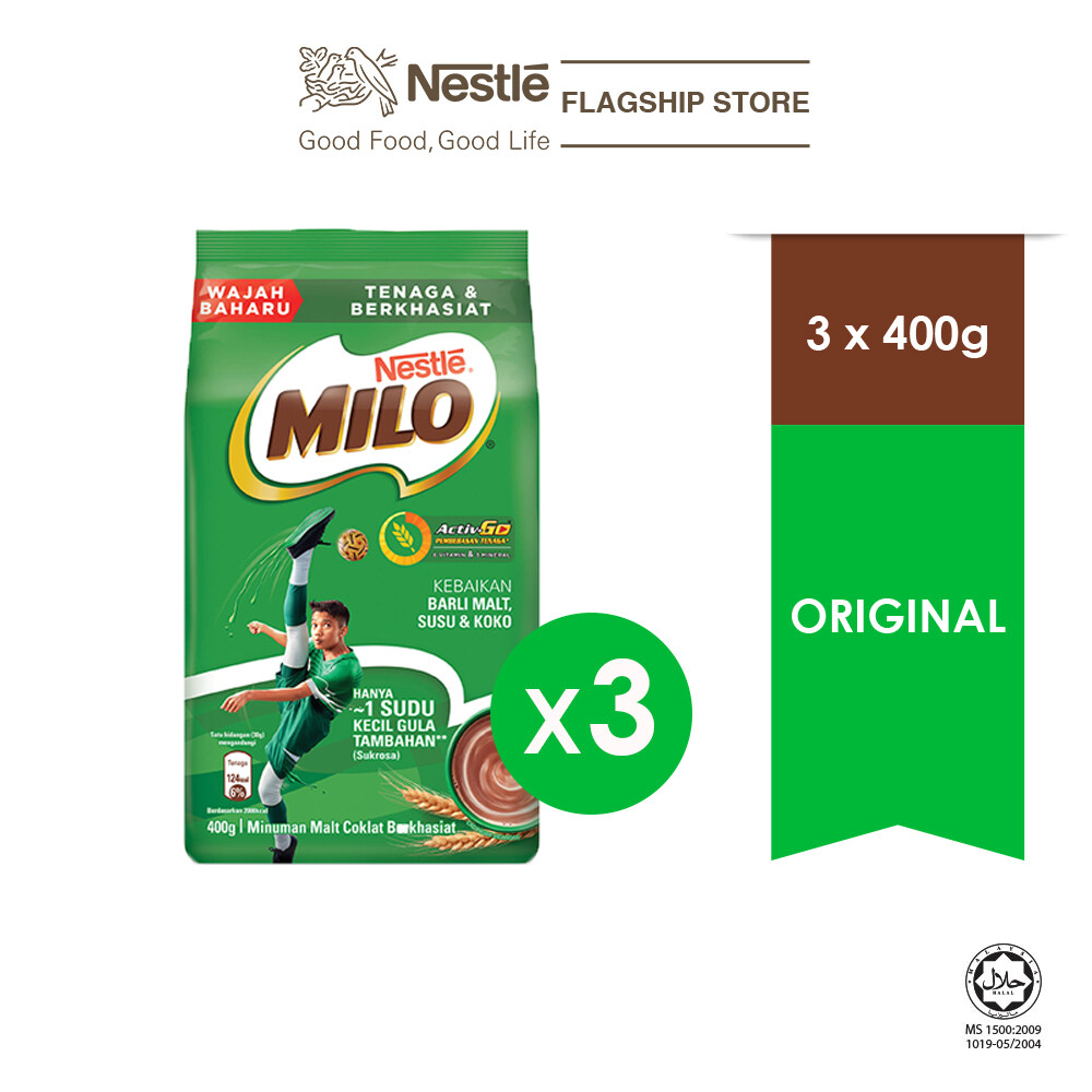 NESTLÉ MILO® CHOCOLATE MALT POWDER Soft Pack 400g Bundle of 3 | Lazada