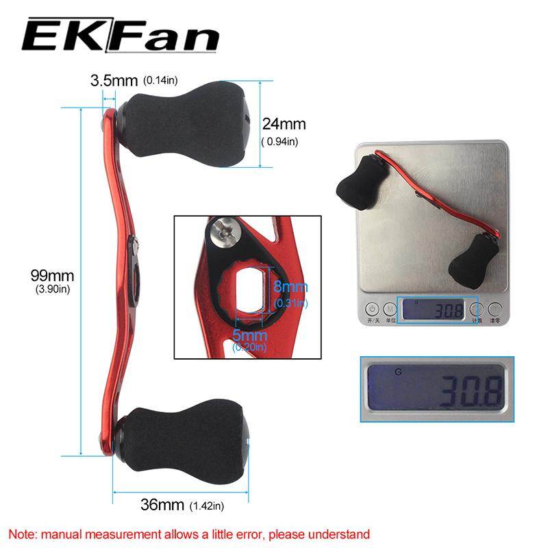 EKFanมือจับรอกตกปลาอลูมิเนียมอัลลอยน้ำหนักเบา,มือจับรอกตกปลาEVAขนาด8*5 ...