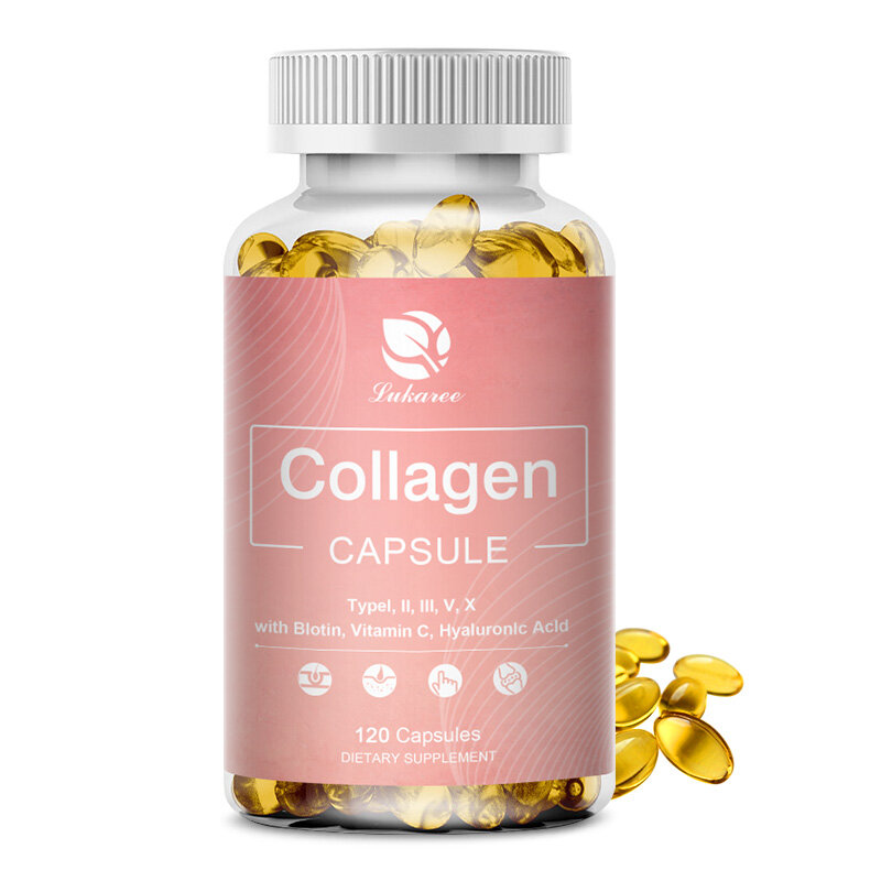 Hydrolyzed Multi Collagen Capsules with Collagen I, II, III, V, X for ...