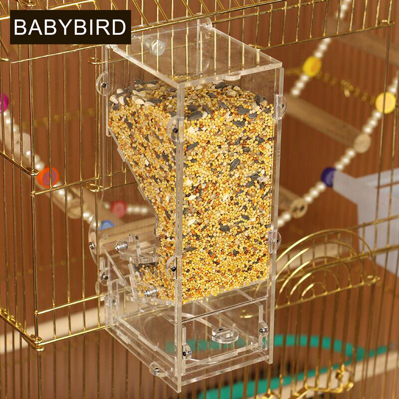 Parrot scattering-proof and splash-proof bird feeding box feeder Peony ...