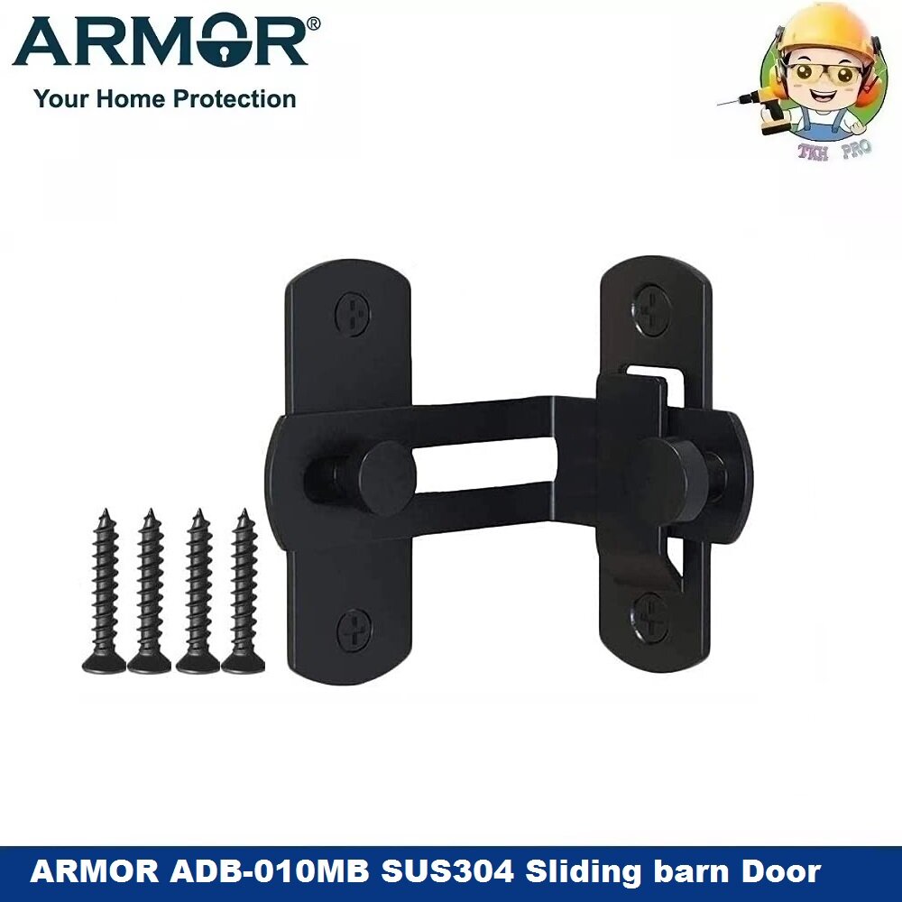 ARMOR ADB-010MB 90 Degree 304 Stainless Steel Sliding barn Door Latch ...