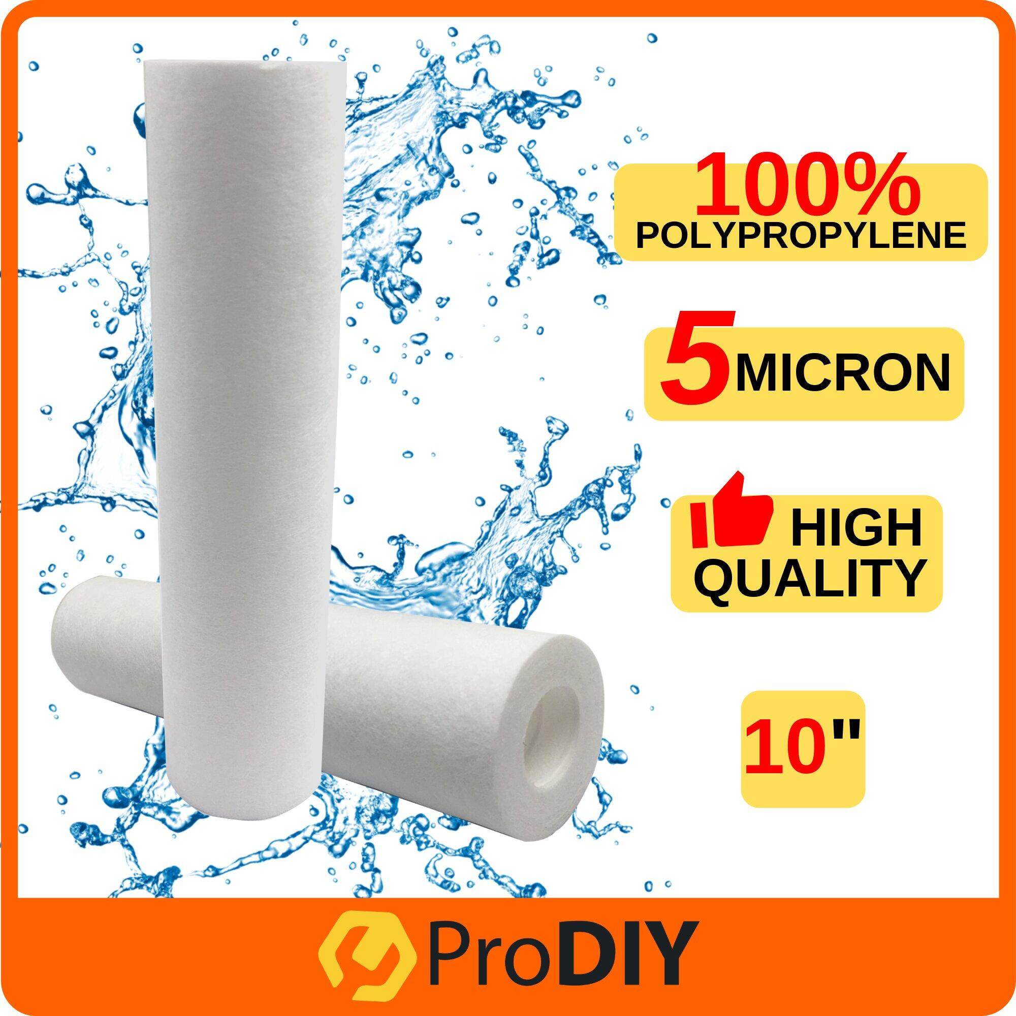10" Water Filter Purifier 5 Micron Fiber Filter Cartridge Polypropylene ...
