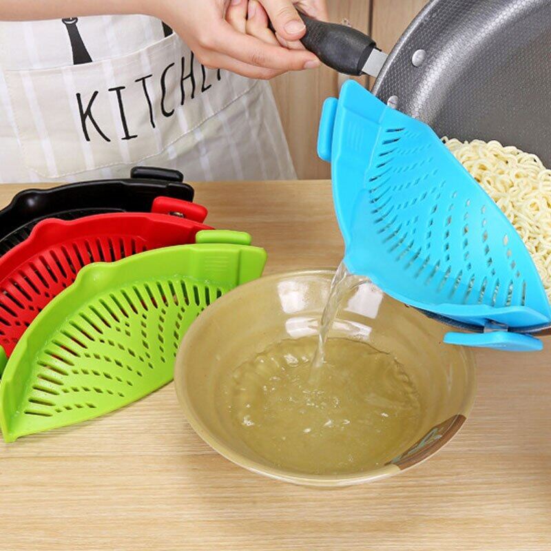 Silicone Clip-on Pot Pan Bowl Funnel Narrow Mouth Creative Pasta ...