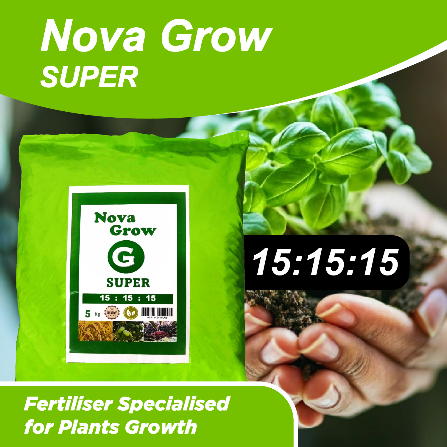 [5KG] Nova Grow Super Fertiliser for Plants Growth 15:15:15 | Baja ...