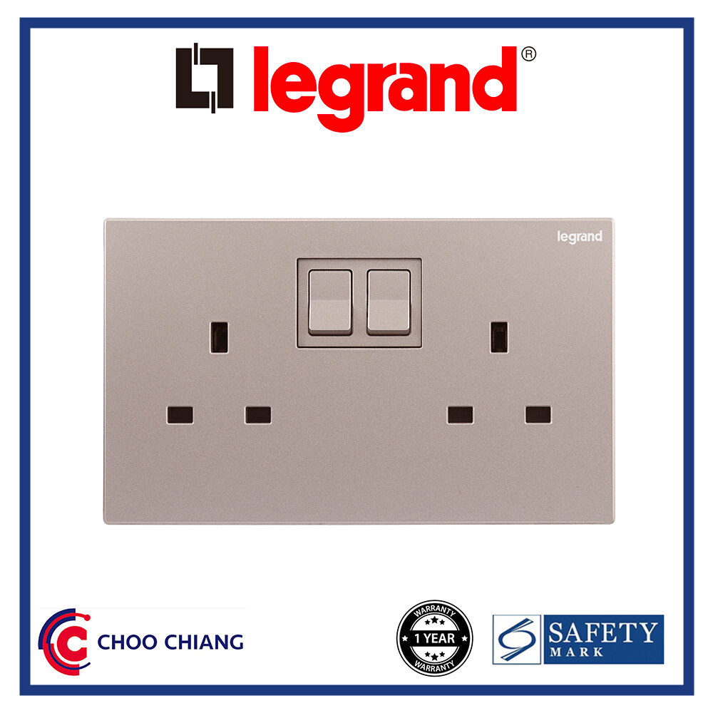 LEGRAND GALION 2 GANG SWITCH SOCKET OUTLET CHAMPAGNE GOLD | Lazada