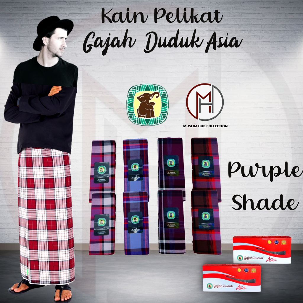 Kain Pelikat Gajah Duduk Asia (Original) boleh pilih warna Siap Jahit ...