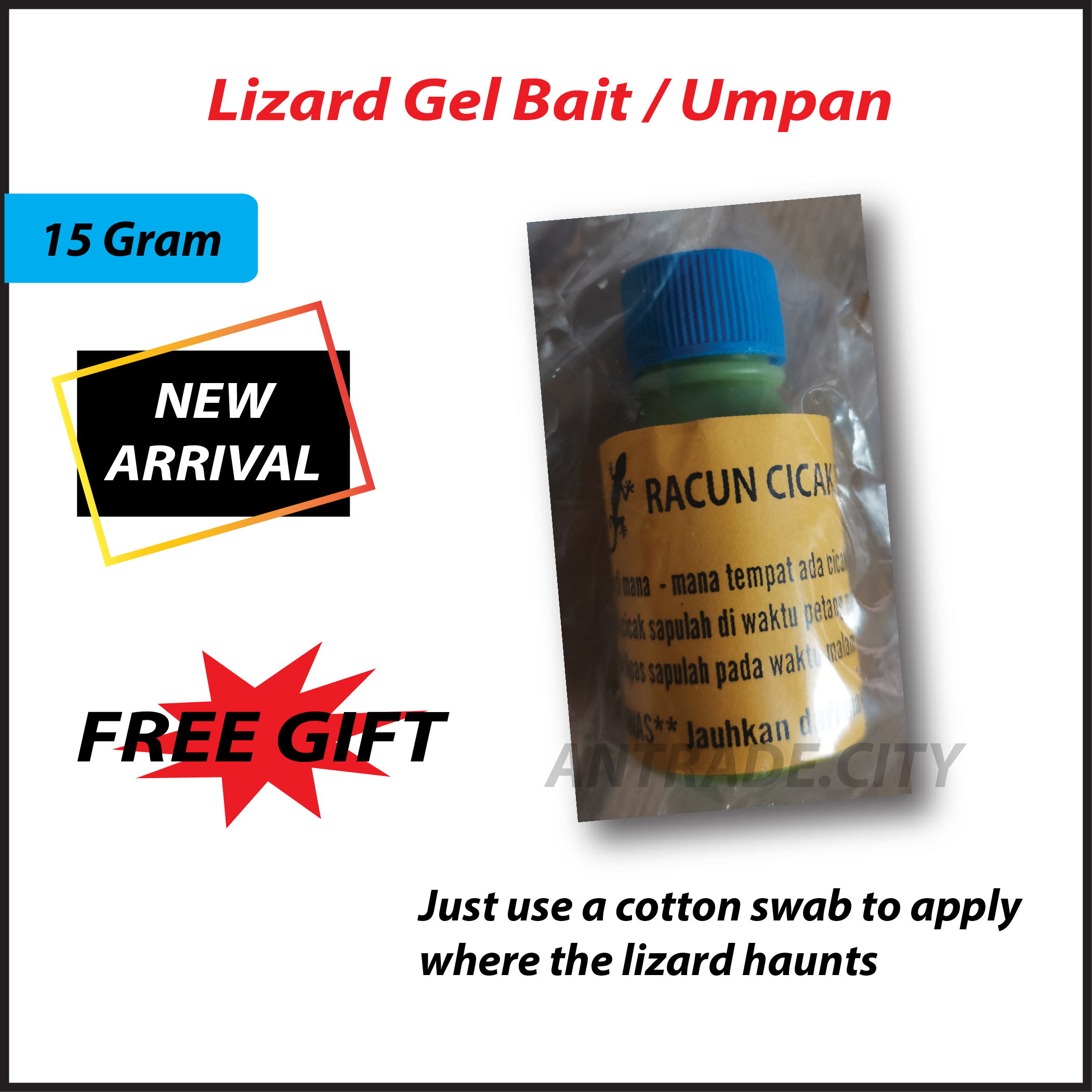 Lizard Gel Bait 10g Ubat Cicak Paling Berkesan 100% LIZARD Killer ...