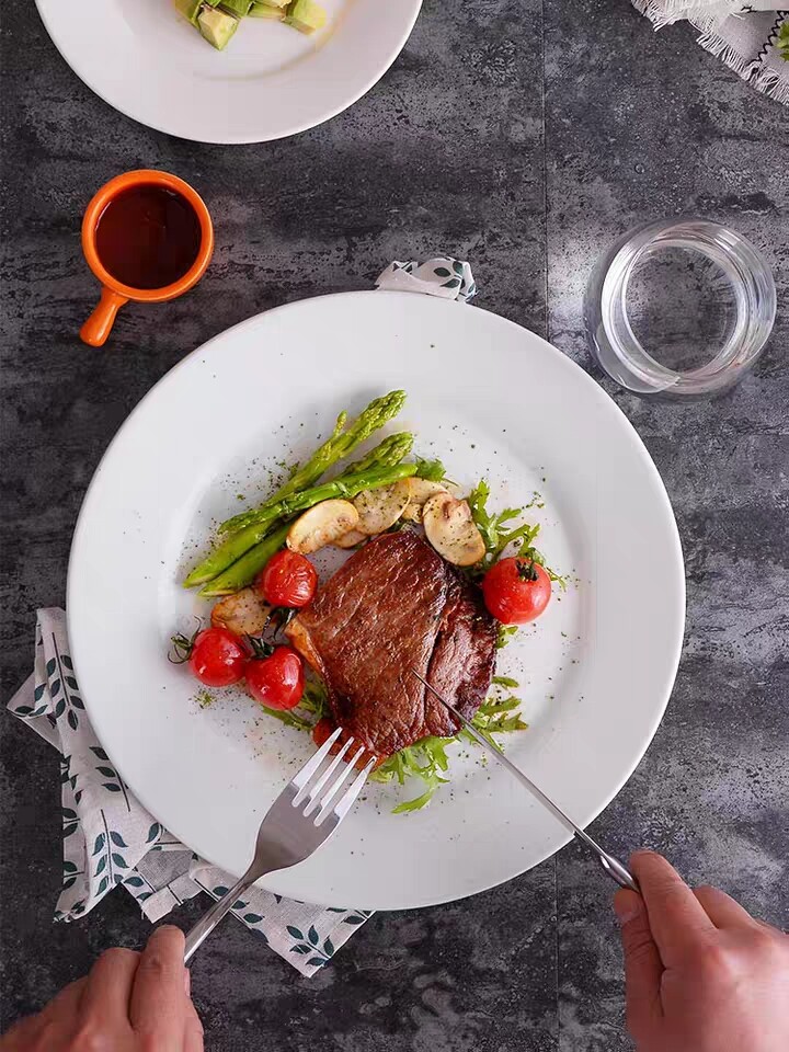 White ceramic flat plate 6 / 7 / 8 / 9 / 10 inch | Lazada