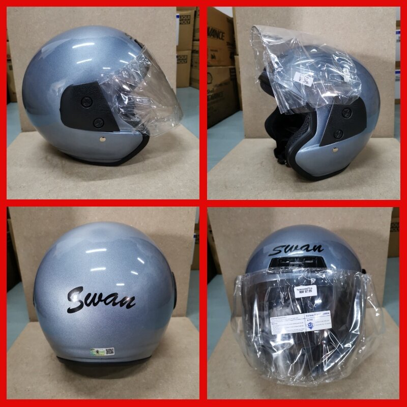 SWAN S2 HELMET WITH VISOR / TOPI KALEDAR SWAN / OPEN FACE MOTORCYCLE ...
