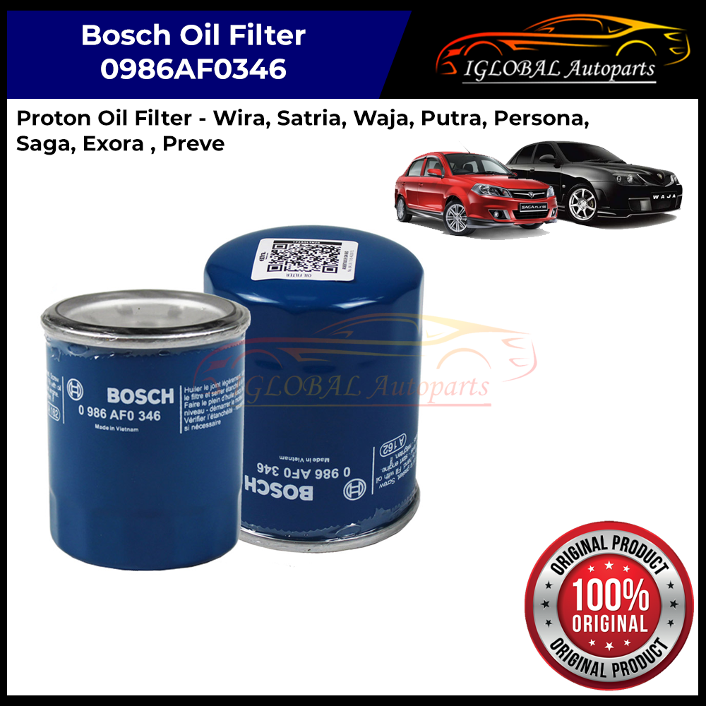 Bosch Oil Filter 0986AF0346 for Proton Wira, Satria, Waja, Persona ...