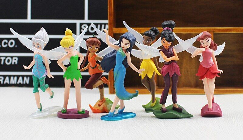 7pcs/Set 10-11cm Tinkerbell Tinker Bell Flower Elves Beautiful Faery ...