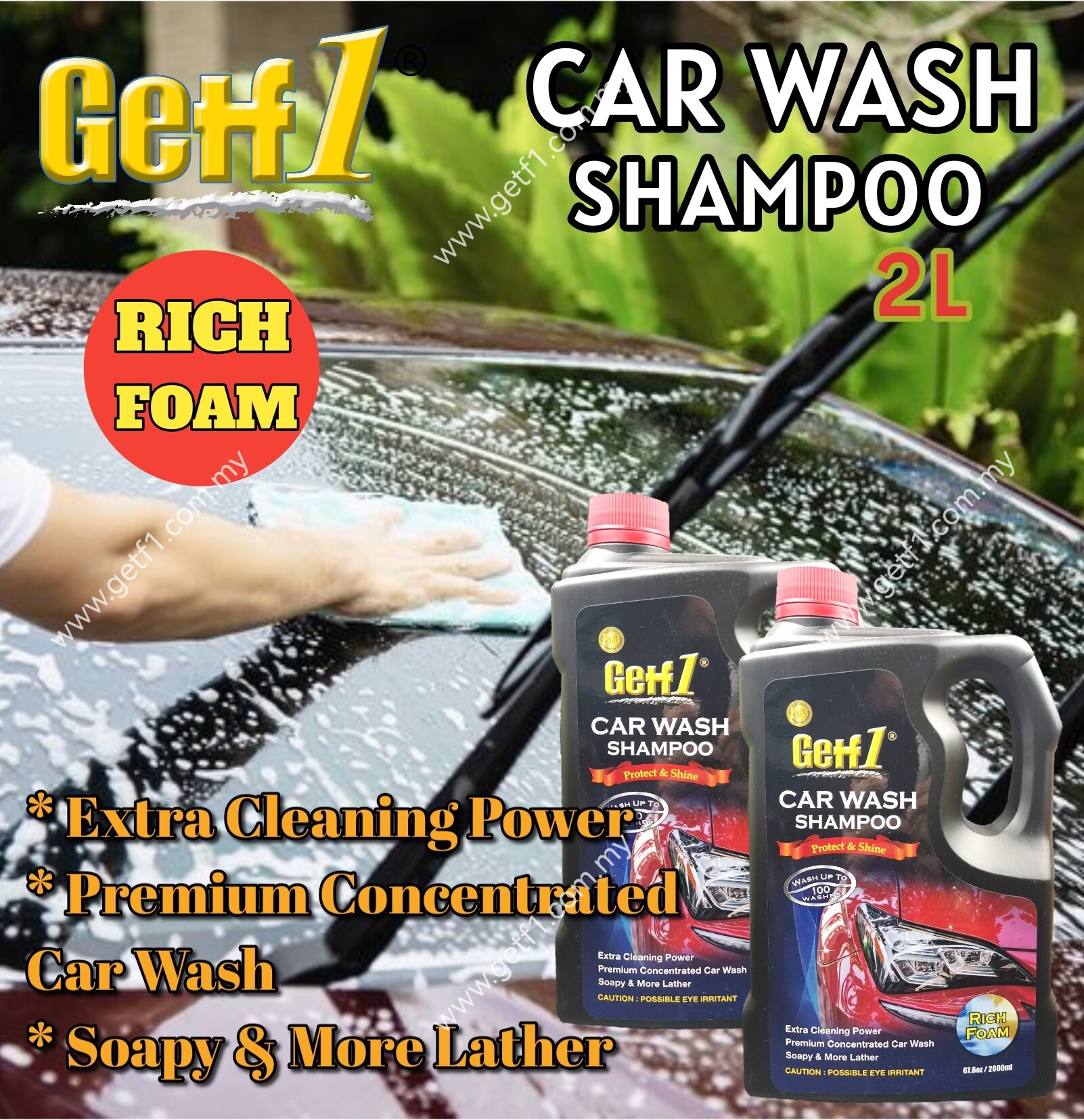 Syampu Basuh Kereta GETF1 Car Wash Shampoo - 2000ml shine foam ...