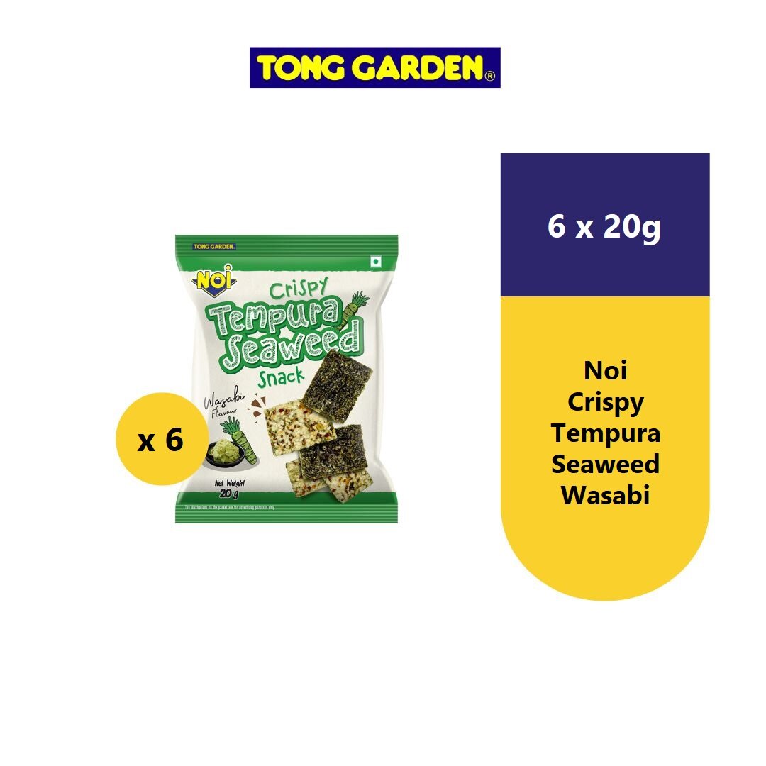 NOI Crispy Tempura Seaweed Snack Wasabi Flavour 20g x 6 packets | Lazada