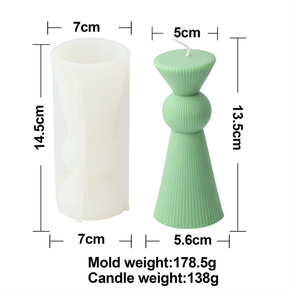 Abstract Cylindrical Twist Soy Silicone Geometric Aesthetic Mould Roman ...