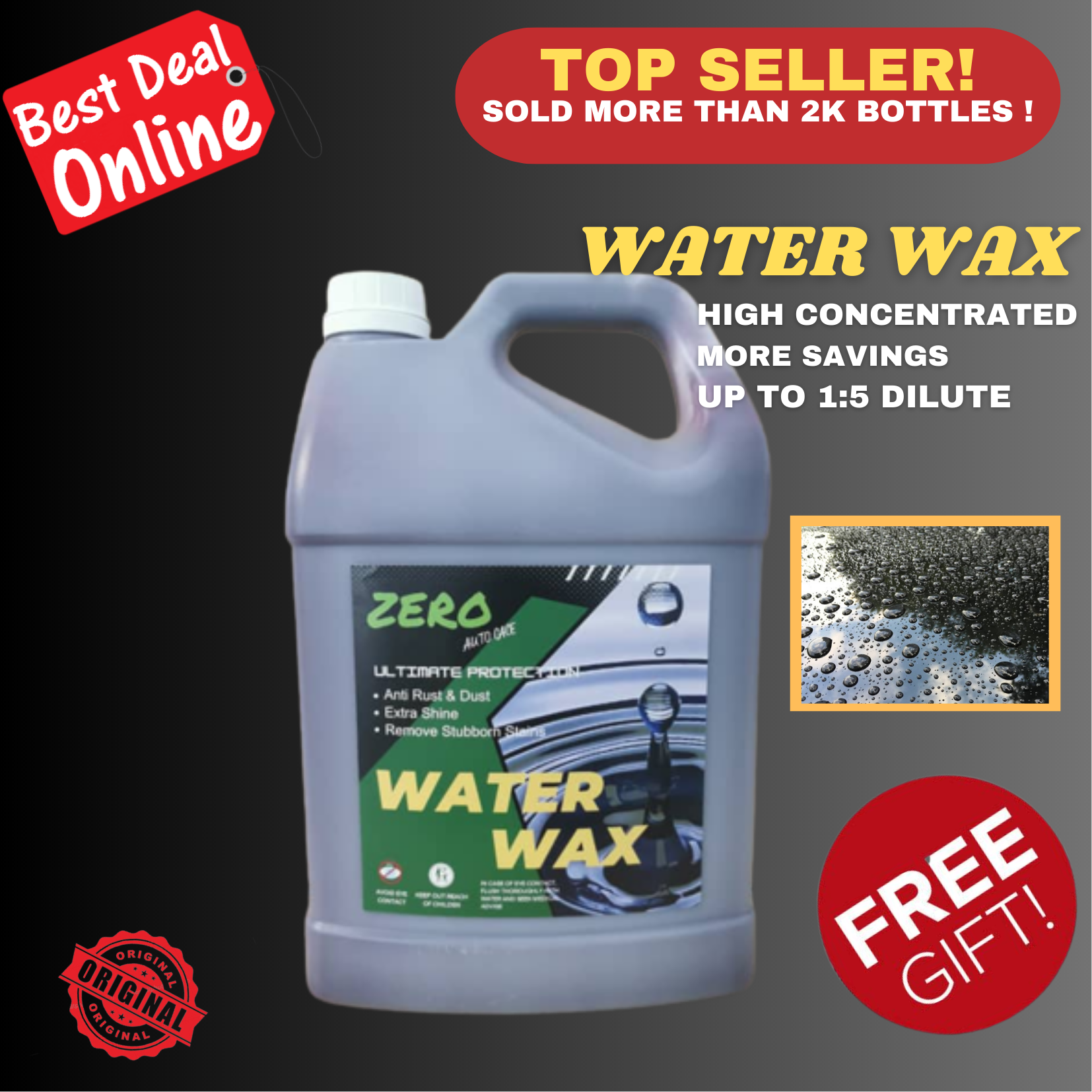 Zero Premium Water Wax 5 Liter, Lebih Penjimatan Sehingga 5x Ganda ...